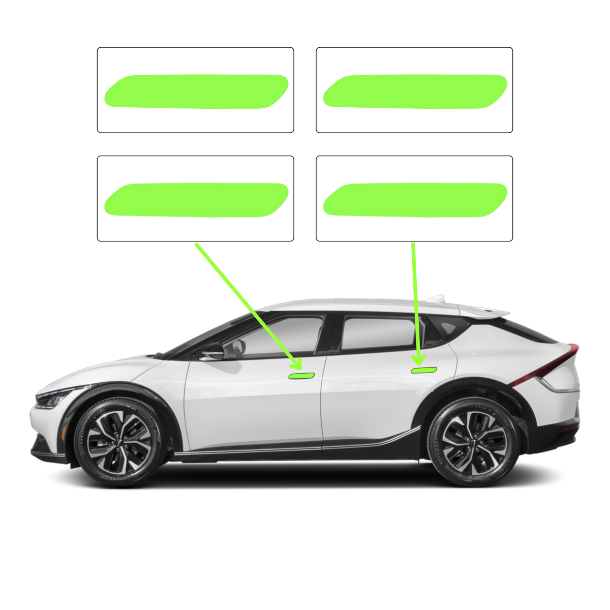 Door Handle Overlay Decals fits EV6 - 4 Decals — BattSkins